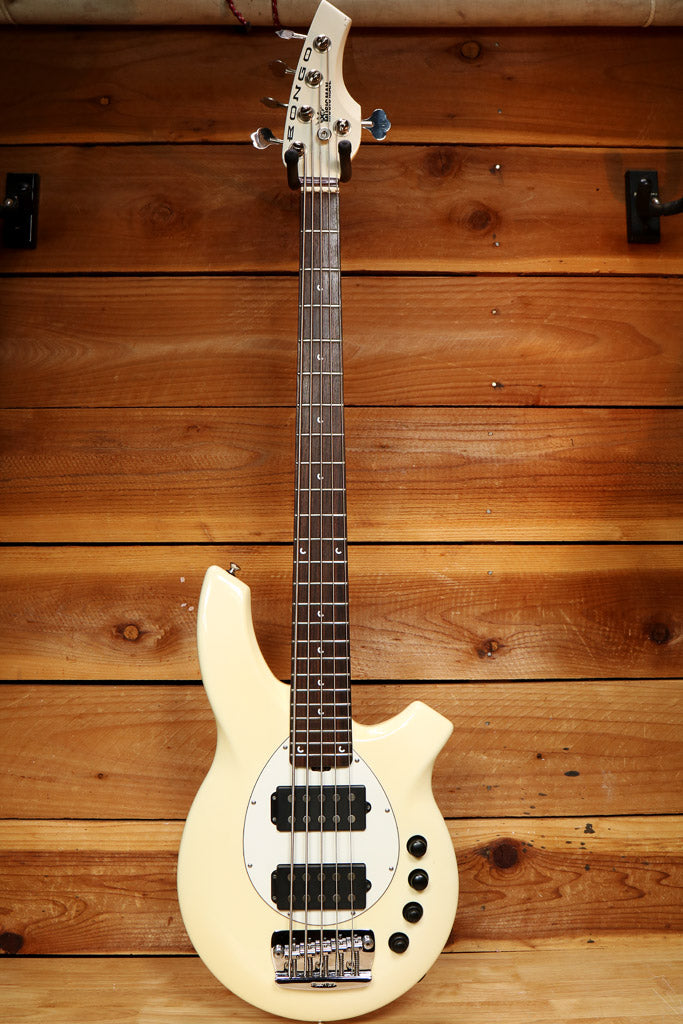 2004 Ernie Ball Music Man Bongo 5 HH 5-String Bass Rare White! +G&G Ca ...