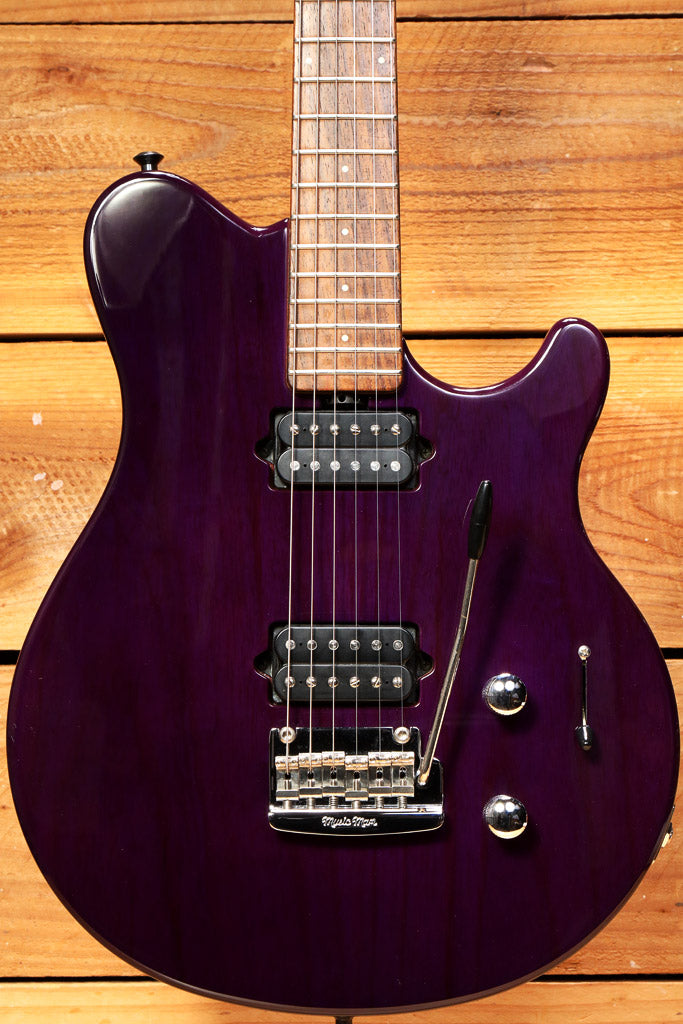 Ernie Ball Music Man 1999 Axis Sport HH Tremolo Trans Purple + G&G Har ...