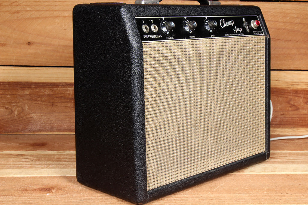 FENDER CHAMP 1964-65 Pre-CBS Vintage Blackface Clean AA764 60s Amp A00 ...