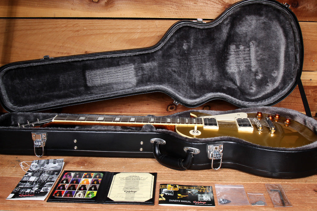 EPIPHONE SLASH Signature LES PAUL GOLDTOP +OHSC Case Candy Super Clean ...