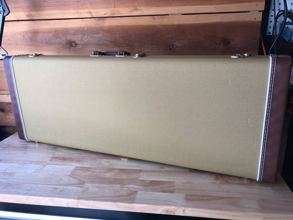 FENDER TWEED Hard Shell Guitar CASE Stratocaster & Telecaster Strat Te ...