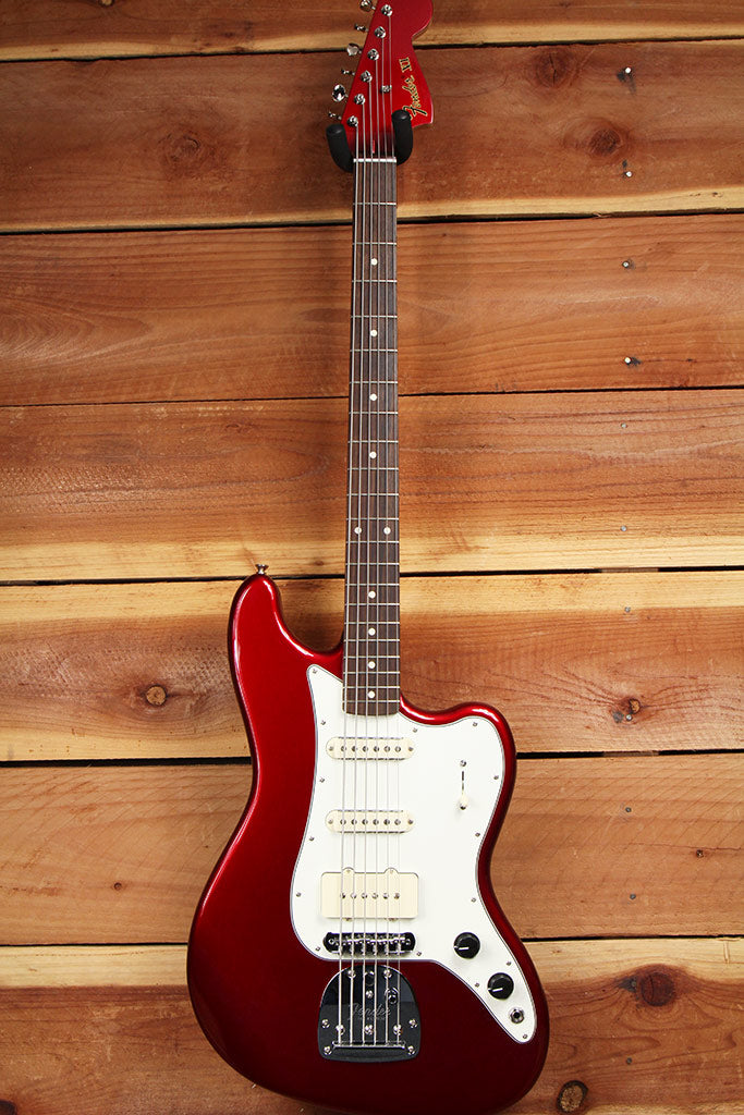 FENDER BASS VI Pawn Shop Candy Apple Red Mint! Baritone Guitar + Gig B ...